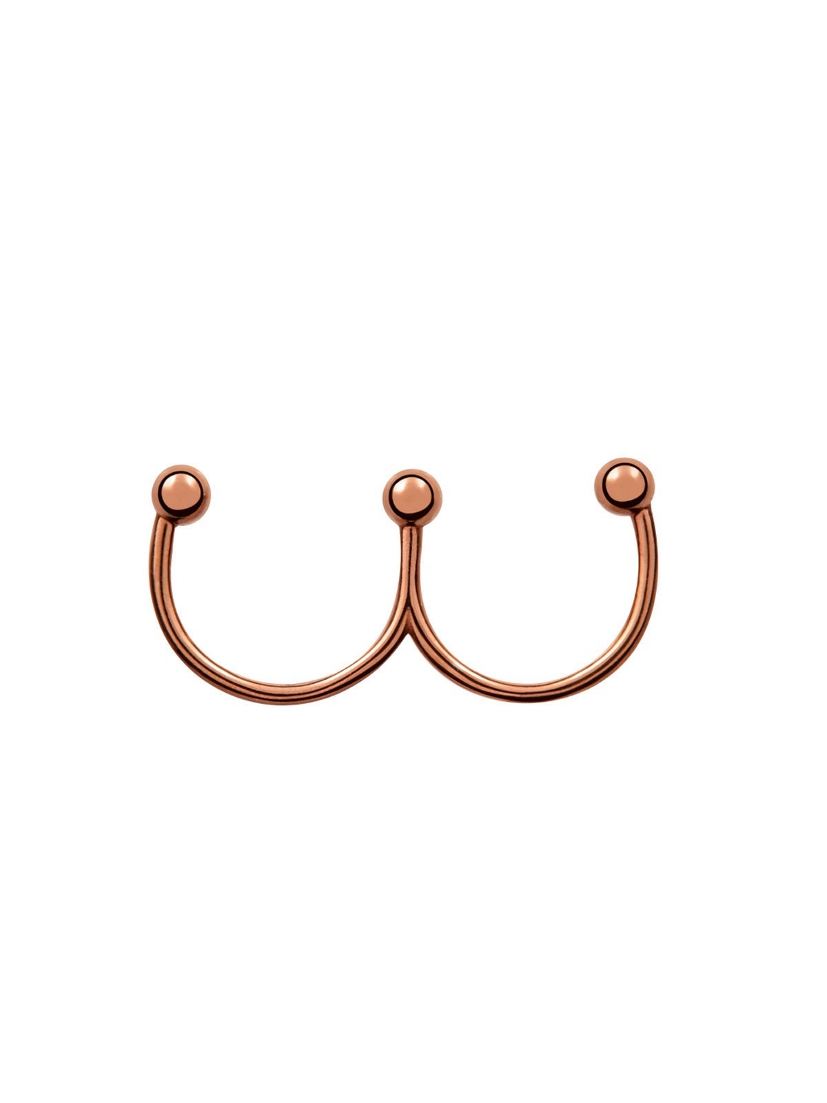 Double ring in 925 silver plated in 18K rose gold | Jewelry | Aristocrazy