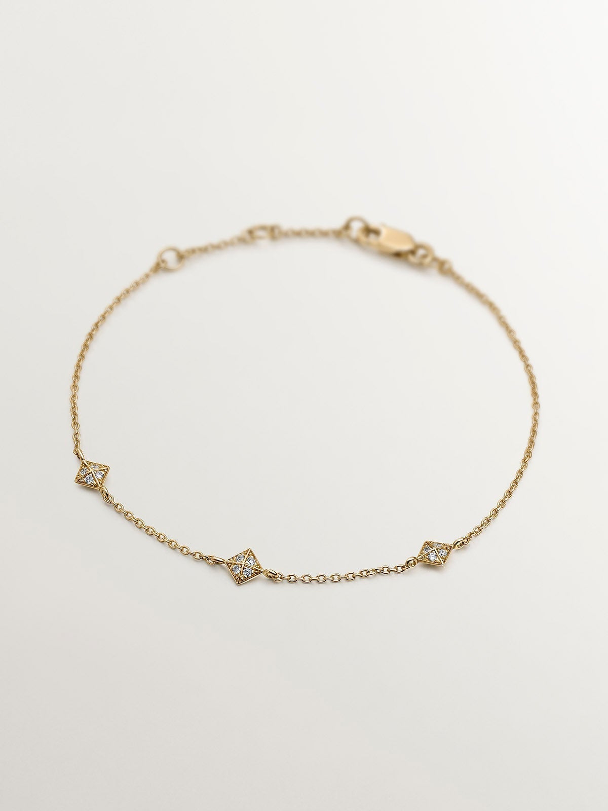 18K yellow gold bracelet with geometric shapes and diamonds – Aristocrazy